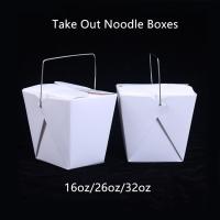 China Pantone Color Printing Paper Noodle Box 16 26 32oz With Handle for sale