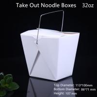 China Pantone Color Printing Paper Noodle Box 16 26 32oz With Handle for sale