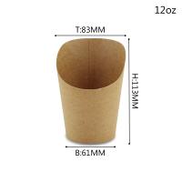 China Disposable Single Sided Scoop Kraft Paper Cup For French Fries Chips for sale