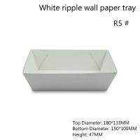 China Rectangular White Paper Food Serving Tray Height 47mm for sale
