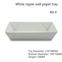 China Rectangular White Paper Food Serving Tray Height 47mm for sale