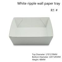 China Rectangular White Paper Food Serving Tray Height 47mm for sale