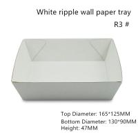 China Rectangular White Paper Food Serving Tray Height 47mm for sale