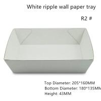China Rectangular White Paper Food Serving Tray Height 47mm for sale