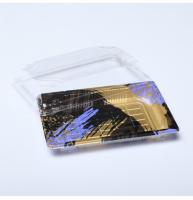 China Recyclable Disposable Plastic Sushi Tray OEM With Anti Fog Lid for sale