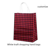 China Recyclable 128gsm White Kraft Paper Shopping Bag With Drawstring Handle for sale