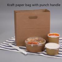 China 80gsm 100gsm 120gsm Kraft Paper Bag With Die Cut Handle for sale