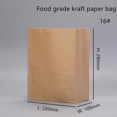 China Disposable Brown Kraft Bakery Bags With Square Bottom for sale
