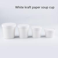 China 12oz 16oz 320gsm White Kraft Paper Eco Takeaway Containers for sale