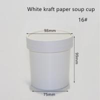 China 12oz 16oz 320gsm White Kraft Paper Eco Takeaway Containers for sale