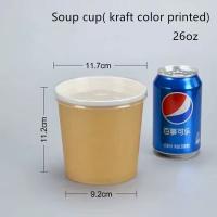 China Moisture Resistant Brown Kraft Ice Cream Cups With Transparent Lids for sale