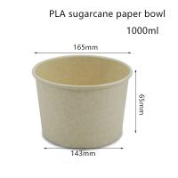 China Compostable PLA Sugarcane Paper Soup Bowl Takeaway Container for sale