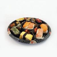 China Round Food Grade Plastic 5 Divided Sushi Packing Box for sale