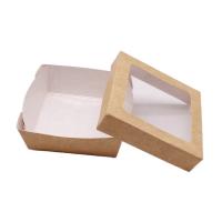 China Kraft Takeaway Fast Food Packaging Box With Clear Window for sale