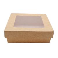 China Kraft Takeaway Fast Food Packaging Box With Clear Window for sale