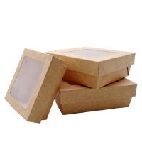 China Kraft Takeaway Fast Food Packaging Box With Clear Window for sale