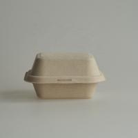 China 5 Inch 6 Inch Biodegradable Sugarcane Disposable Burger Box for sale