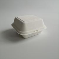 China 5 Inch 6 Inch Biodegradable Sugarcane Disposable Burger Box for sale