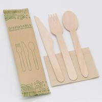 China Biodegradable Compostable Disposable Spoon Knife Fork Bamboo Wooden Cutlery for sale