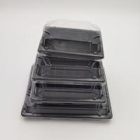 China Disposable PS Plastic Sushi Tray With Transparent Lid for sale