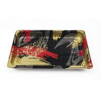 China Recyclable Disposable Plastic Sushi Box With Anti Fog Lid for sale
