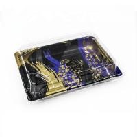 China Take Out Rectangular Food Packaging Serving Sushi Tray With Lid for sale