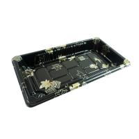 China Take Out Rectangular Food Packaging Serving Sushi Tray With Lid for sale