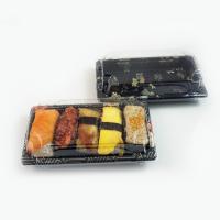 China Take Out Rectangular Food Packaging Serving Sushi Tray With Lid for sale