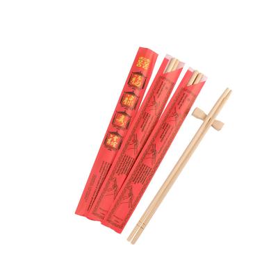 China 100% Natural Round Bamboo Disposable Chopsticks With Semi Paper Sleeve for sale
