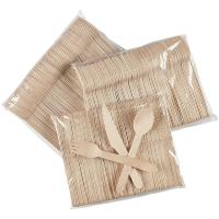 China Biodegradable Compostable Disposable Spoon Knife Fork Bamboo Wooden Cutlery for sale