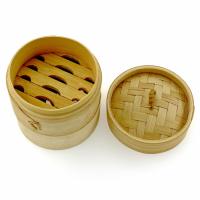 China 3 10 Inch 2 Tier Bamboo Steamer Basket For Dumpling for sale