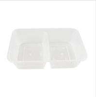 China 500ml 2 Compartment Takeaway Disposable Food Container With Lid for sale