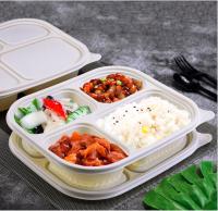 China Disposable Degradable Cornstarch Irregular Four Compartment  Food Containers for sale