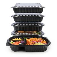 China Meal Prep 2 Compartment Microwavable Plastic Take Away Box With Lid for sale