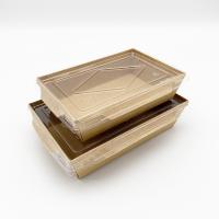 China Disposable Rectangle Kraft Paper Food Container Lunch Box with Lid for sale