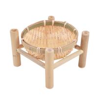China OPP Wrapped Bamboo Fruit Basket Gift Crafts Natural Bamboo Basket 17cm 19cm 23cm for sale