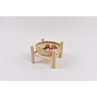 China OPP Wrapped Bamboo Fruit Basket Gift Crafts Natural Bamboo Basket 17cm 19cm 23cm for sale