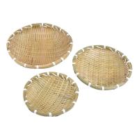China Dining Room Handmade Bamboo Fruit Plate Cake Tray for sale