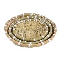 China Round Sieve Natural Bamboo Basket Traditional Shape for sale