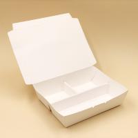 China Kraft Paper Biodegradable Takeaway Containers Disposable With Compartment for sale
