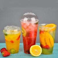 China Milkshake Juice Tea PP Disposable Plastic Cups Custom Printing Vasos 16oz 500ml for sale