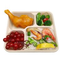China Sugarcane Bagasse 3-4 Compartment Food Container Biodegradable With Lid for sale