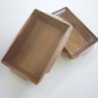 China Disposable Biodegradable Food Container Kraft Lunch Box Rectangular 500ml - 2100ml for sale