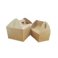 China Disposable Salad Paper Food Containers Biodegradable With Handle for sale