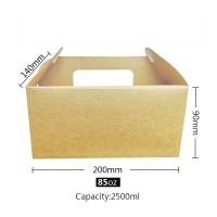 China Disposable Salad Paper Food Containers Biodegradable With Handle for sale