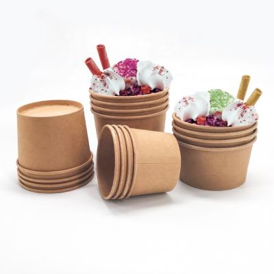 China Custom Printing Paper Ice Cream Dessert Cup With Lid for sale
