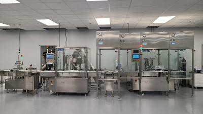China Accurate Liquid Vial Filler With 600mm Turntable / Cam Controlled Filling Nozzle for sale