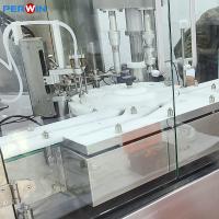 China Multi-size Round Plastic Bottles Diagnostic Reagent Filling Line with Servo Technology Torque Control and 600mm Turntable Buffering for sale