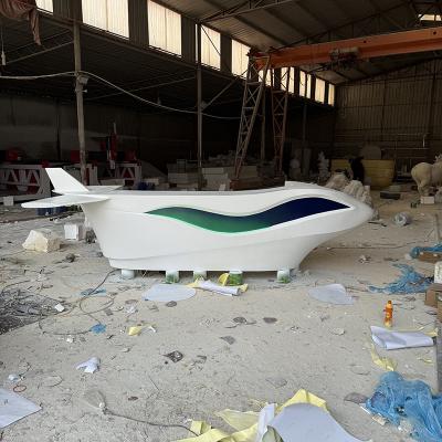 China Customized Outdoor FRP Airplane Statue Fiberglass Garden Park & Green Landscape Floor Ornament For Decoration for sale