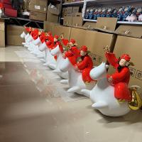 China Glossy Coating FRP Statues God Of Wealth Riding Horse May Fortune Come Immediately for sale